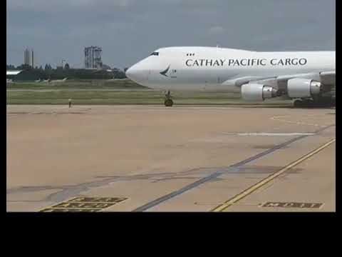 Cathy Pacific Cargo B747 take off from Phnom Penh International Airport