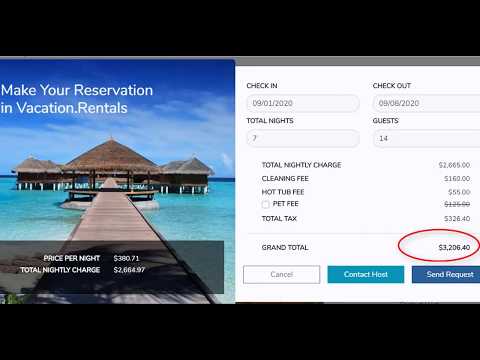 Price comparison of the identical home listed on AirBNB - VRBO - and www.Vacation.Rentals