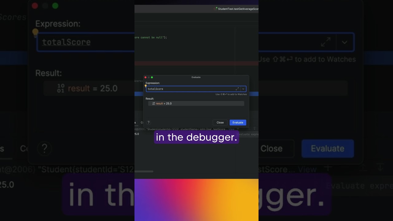 Debugging in IntelliJ IDEA: Evaluate expression