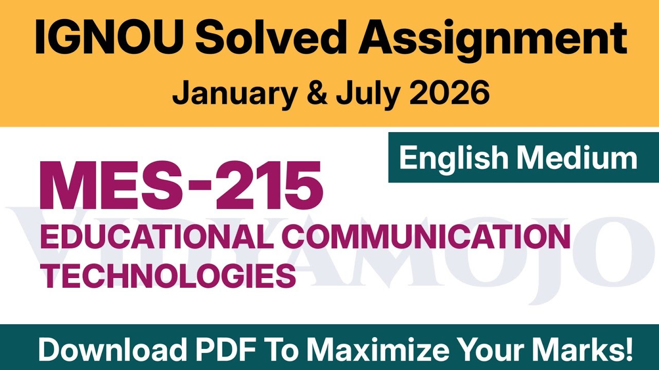 IGNOU MES 215 Solved Assignment 2026 English Medium PDF Download