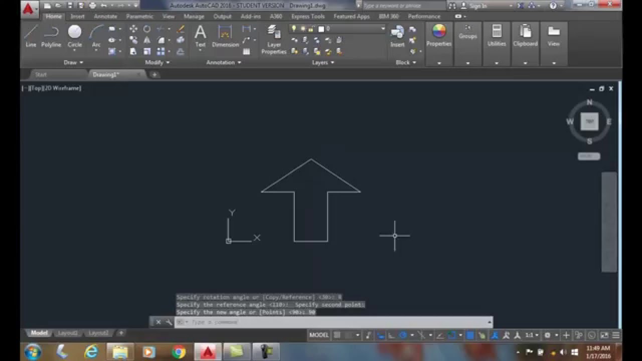 AutoCAD I  12-05 Rotate   Reference Option