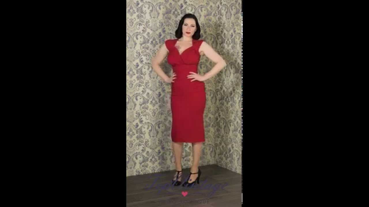 TopVintage - 50s Harmosa Pencil Dress in Red