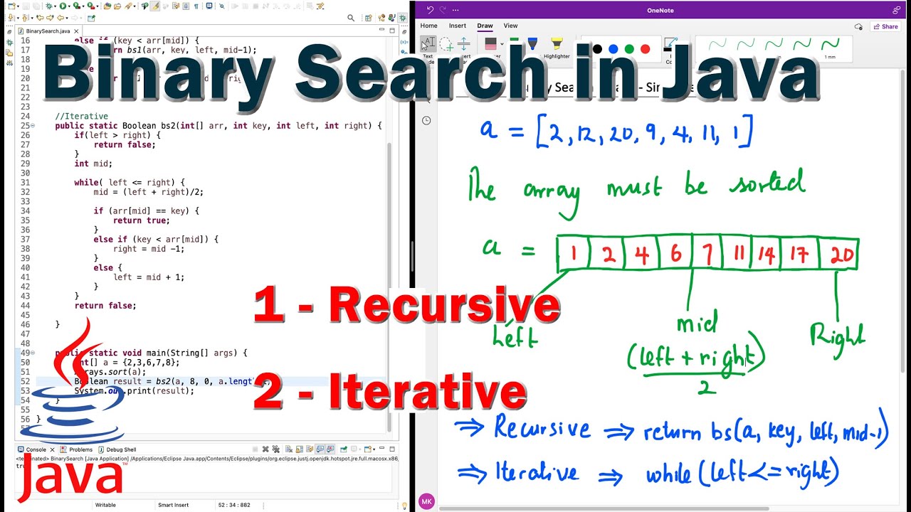 Binary Search Explained - Recursive and Iterative with Java Implementation