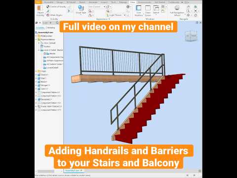 Adding Handrails and Barriers to your Stairs and Balcony #stairs #handrail #balcony #3d #shorts
