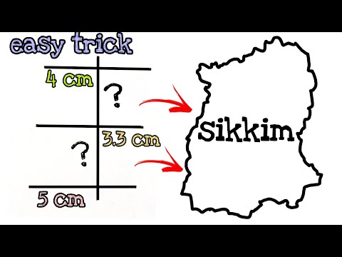 Sikkim map drawing in step by step instructions / how to draw Sikkim map drawing easily / Sikkim map