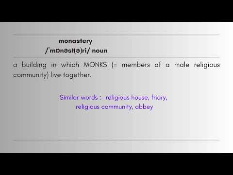 monastery word meaning and example.