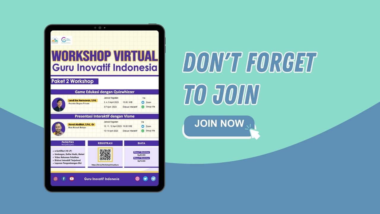 PENDAFTARAN WORKSHOP VIRTUAL GURU INOVATIF INDONESIA (APRIL 2023)