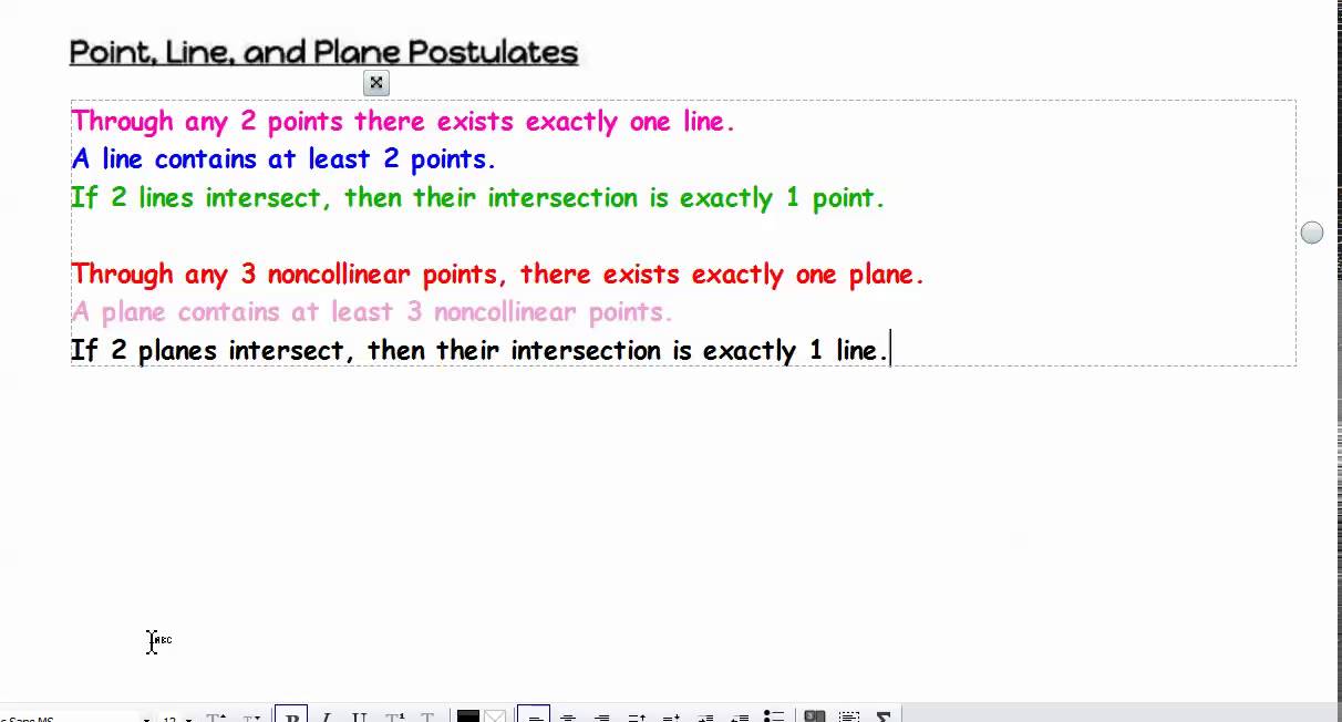 Point, Line, and Plane Postulate Notes