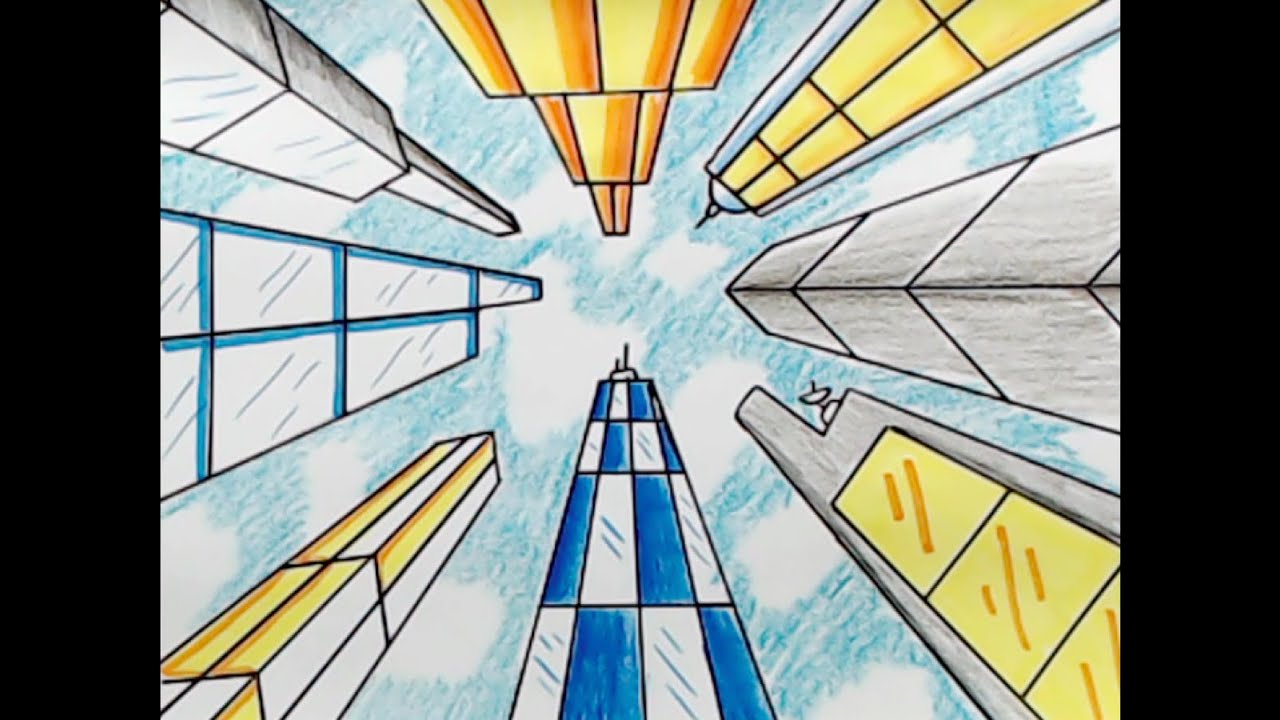 SKYSCRAPER PERSPECTIVE Art Lesson