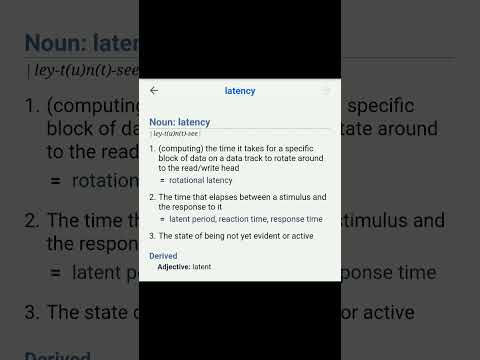 Latency word meaning. #wordmeaning