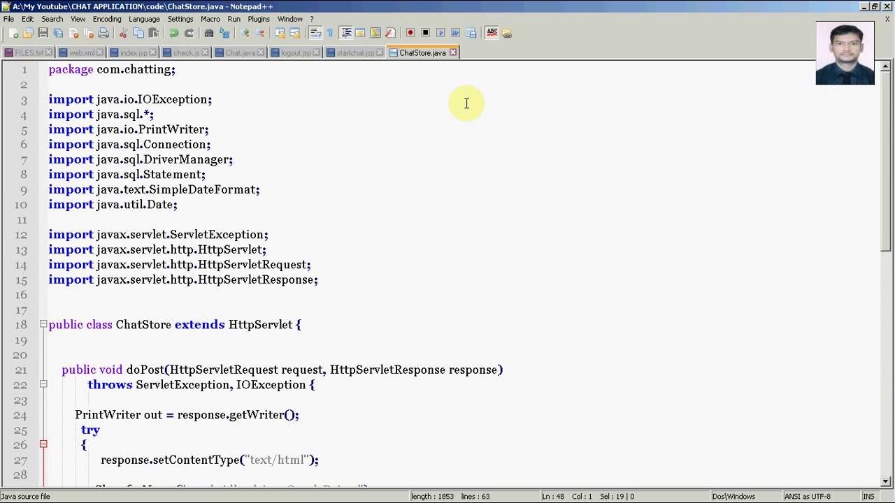 How to make simple web chat application using JAVA (Easy Way) (Step-10 ChatStore.java)