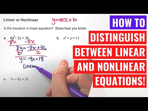 Identifying Linear and Nonlinear Equations