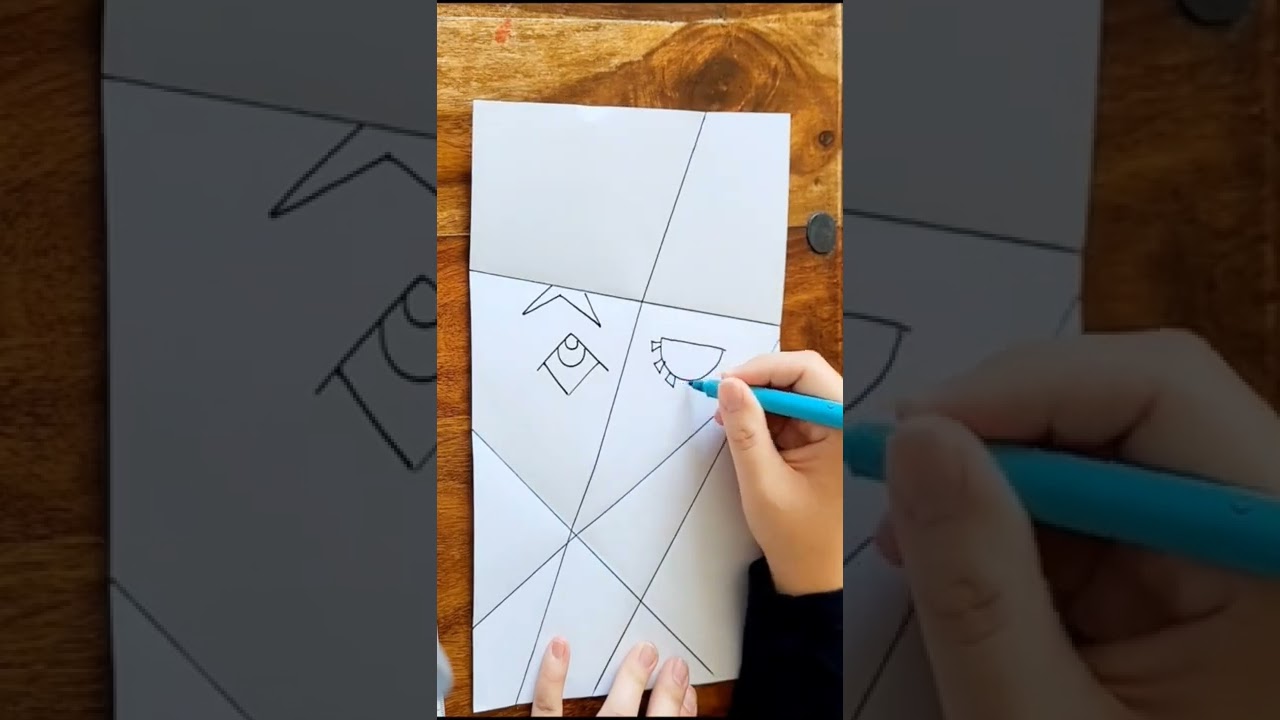 Easy Portrait| Picasso Inspired| Easy Art Idea #shorts #art #artforbeginners #picasso