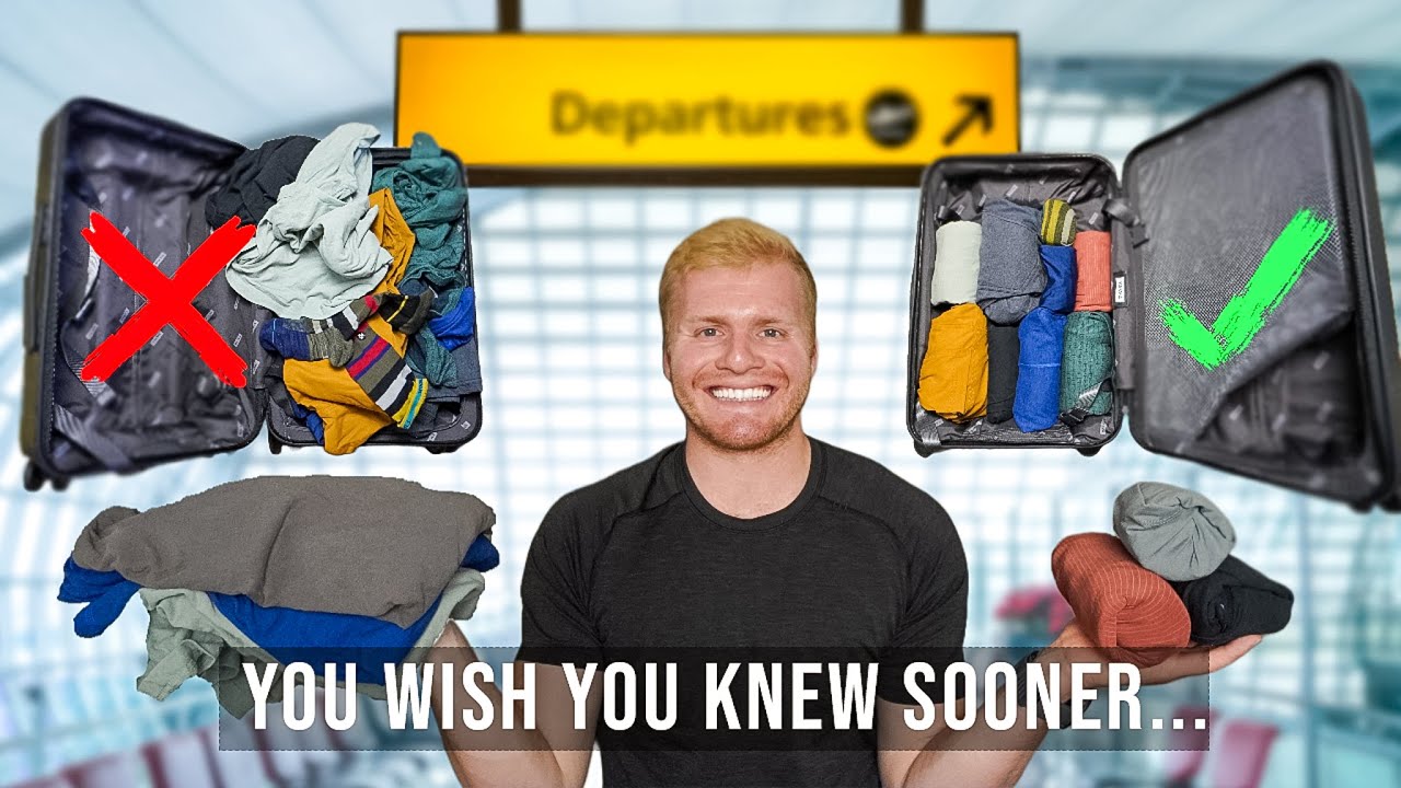 How to Fold Clothes for Travel to SAVE SPACE (Tutorial)