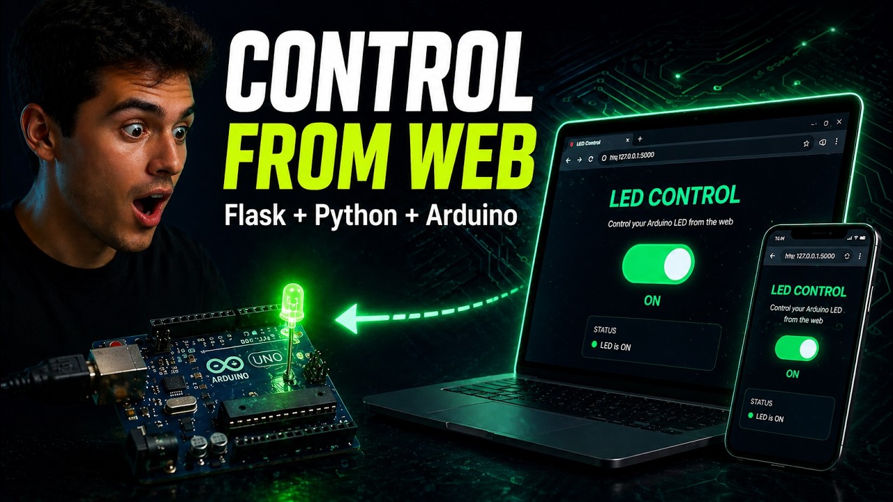Control an LED from a Website with Python & Flask  | Arduino Project 🔥