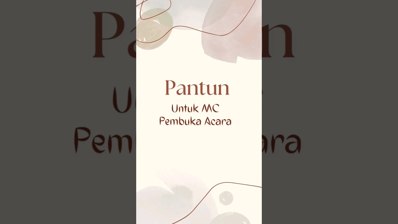 Pantun MC Pembuka Acara