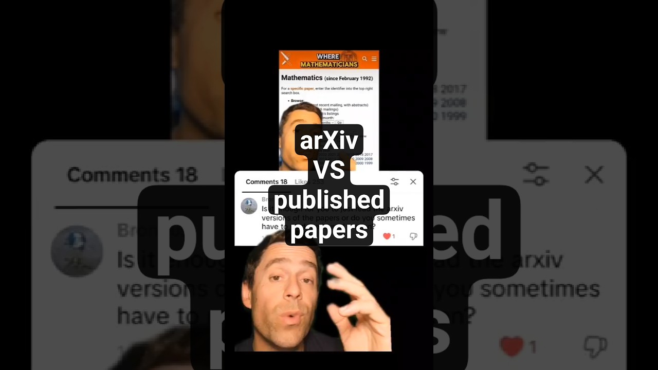arXiv version versus published version of math papers #math #research #publishing #stem