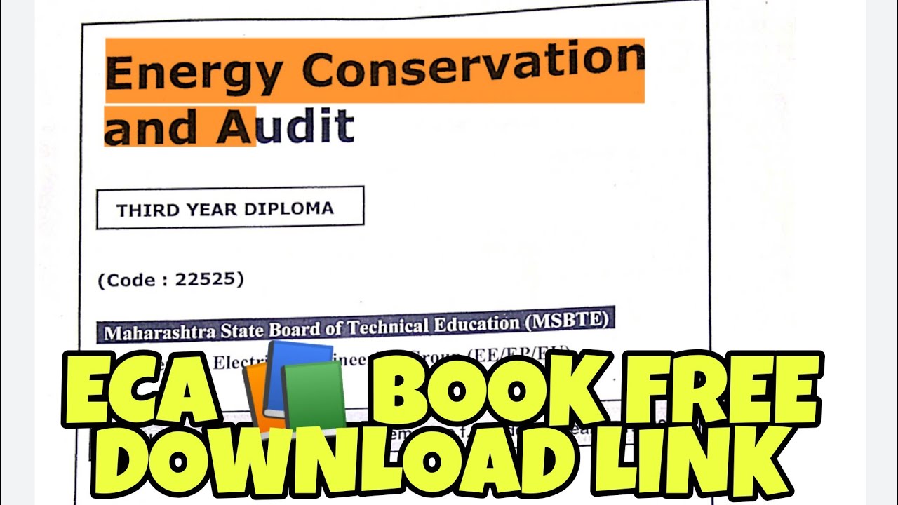 ECA Energy Conservation and Audit ECA - 22525 BOOK With Searchable Text Electrical Engineering