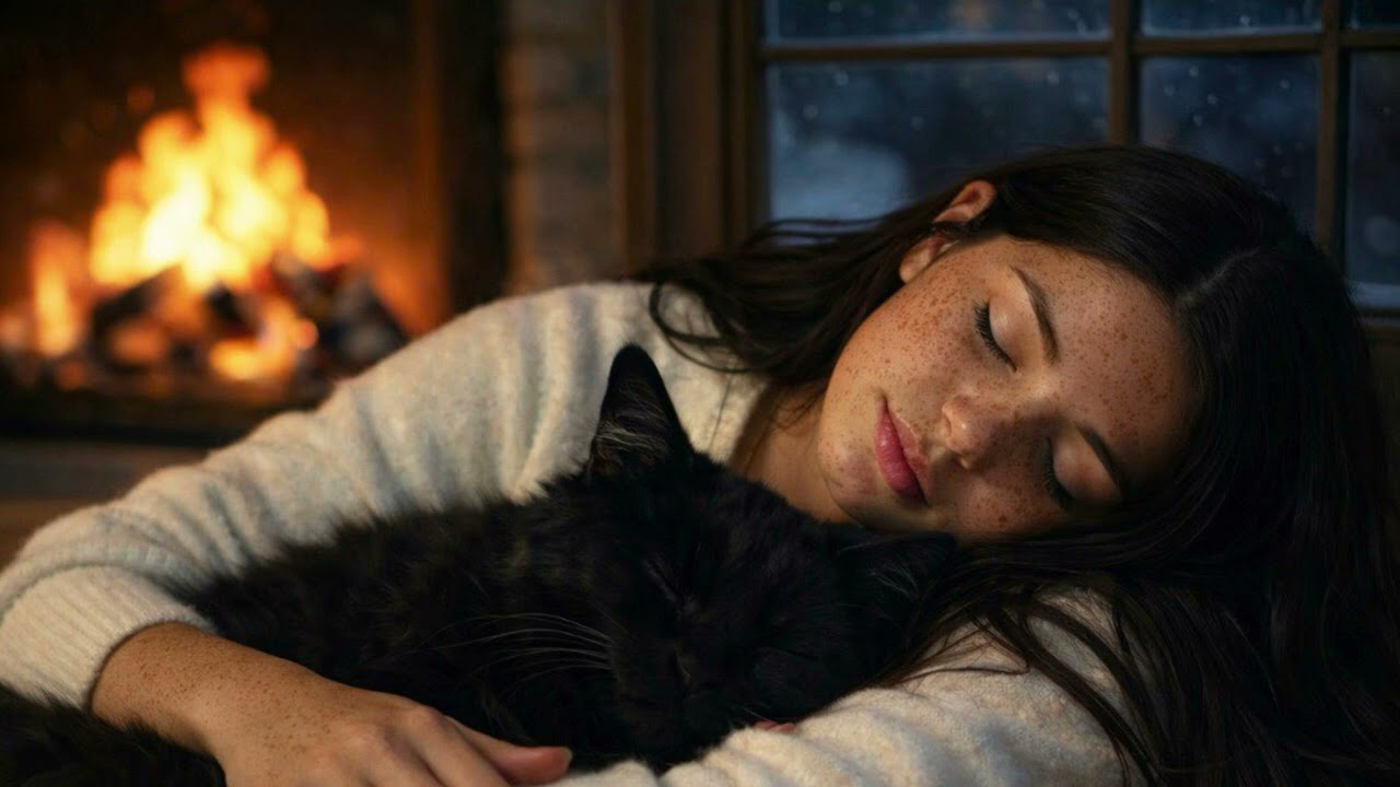 A purring cat in Berlin, the crackling of a fireplace, perfect for relaxing or studying