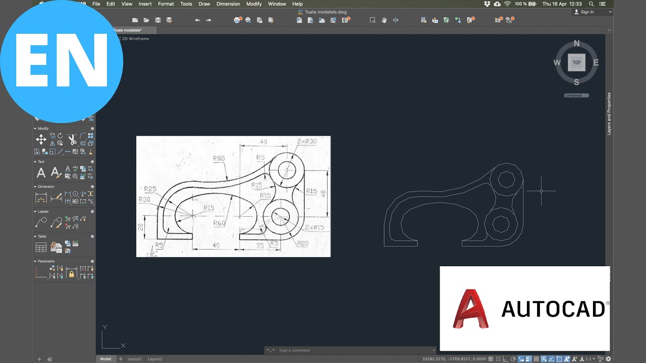 AutoCAD - 2D Tutorial for Beginners - Exercise 6
