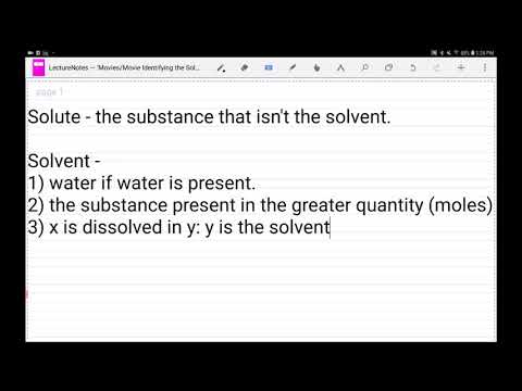 Identifying the Solvent and Solute
