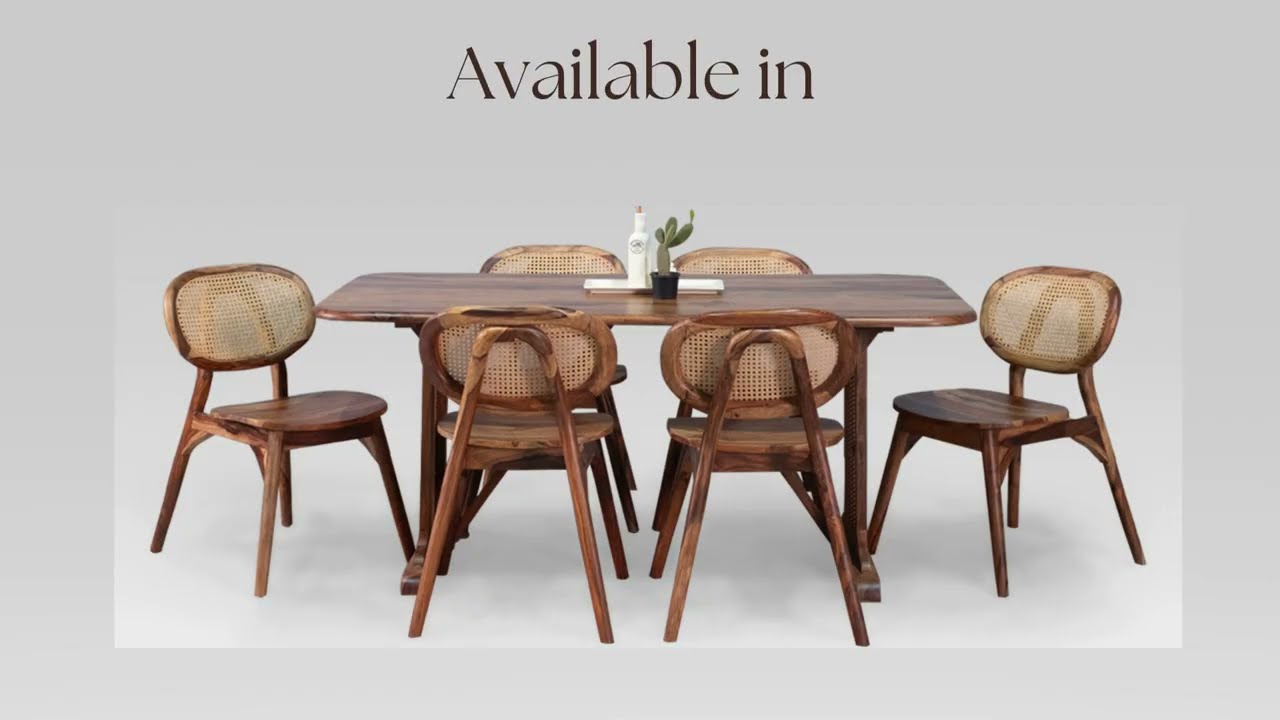 6 Seater Sheesham Wood Dining Set by Fabuliv