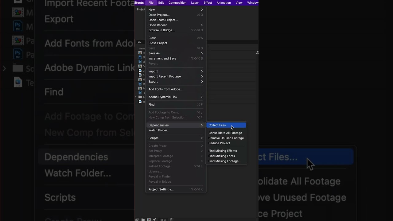How To Collect All Files To Stay Organized in  #aftereffects