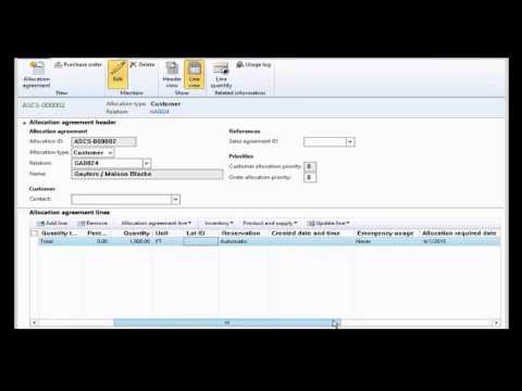 Advanced Supply Chain Software™ for Microsoft Dynamics® AX: Using Customer Allocations