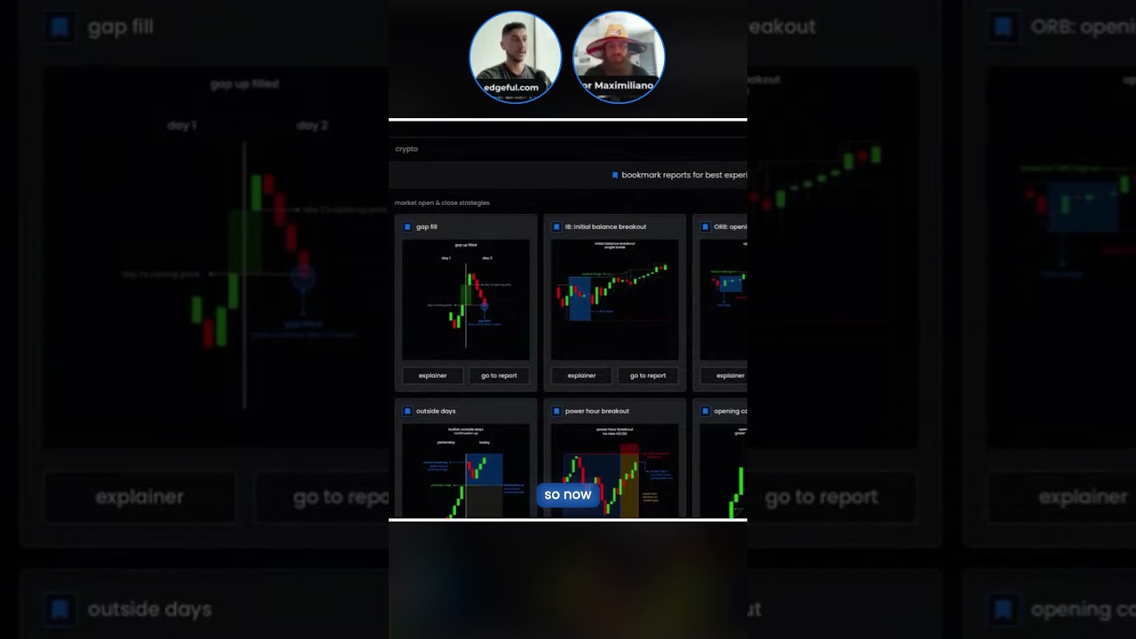 how to find and bookmark reports that match your trading style on edgeful's new dashboard