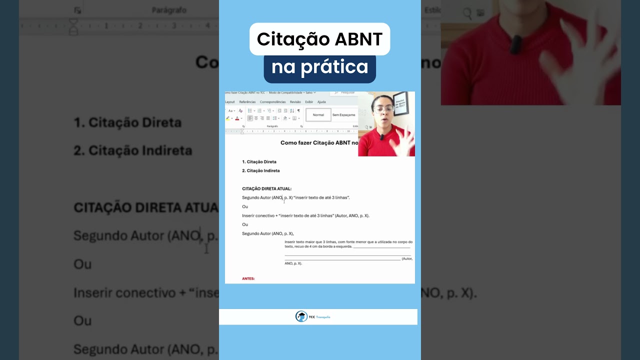 Citação Direta (ABNT) #tcc #monografia #universitario #faculdade
