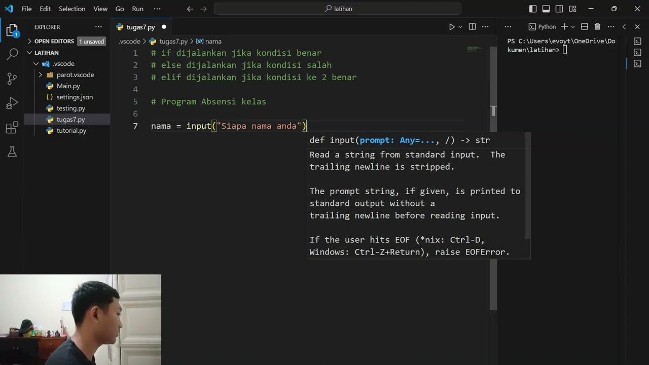 Percabangan If, Else dan Elif Pada Program Python (Tugas 7 Algoritma dan Struktur Data)