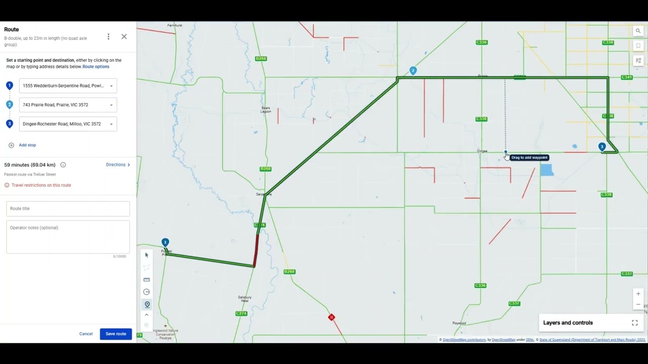 Route Planner in the National Network Map