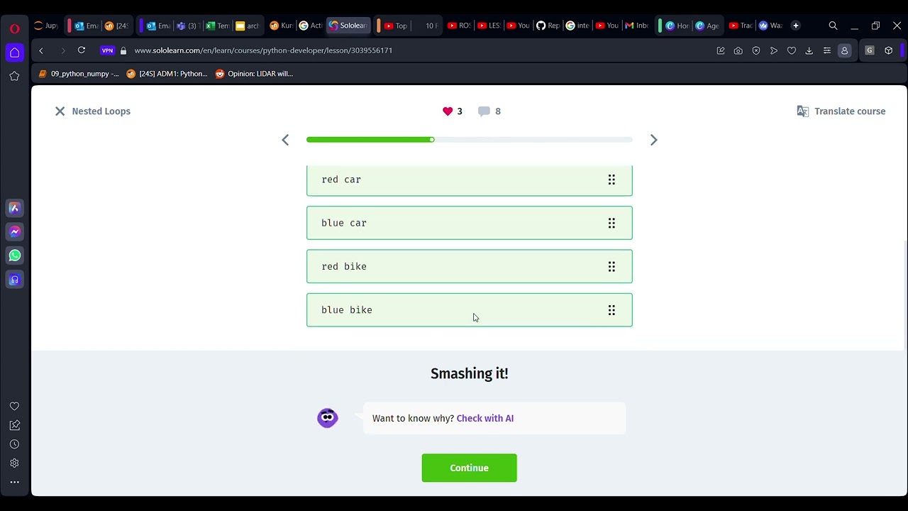37 Nested Loops | Python Developer | Sololearn
