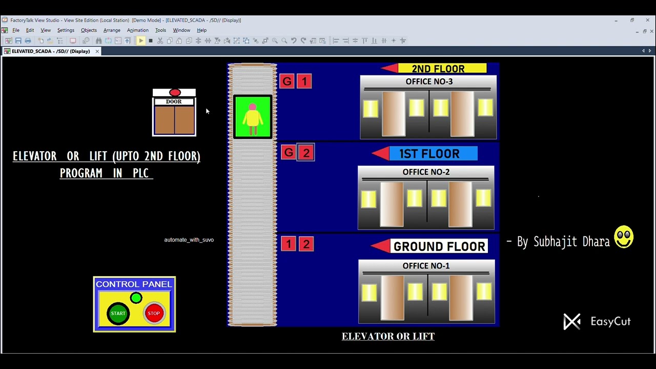LIFT/ELEVATOR SCADA GRAPHICS WITH PLC PROGRAMMING