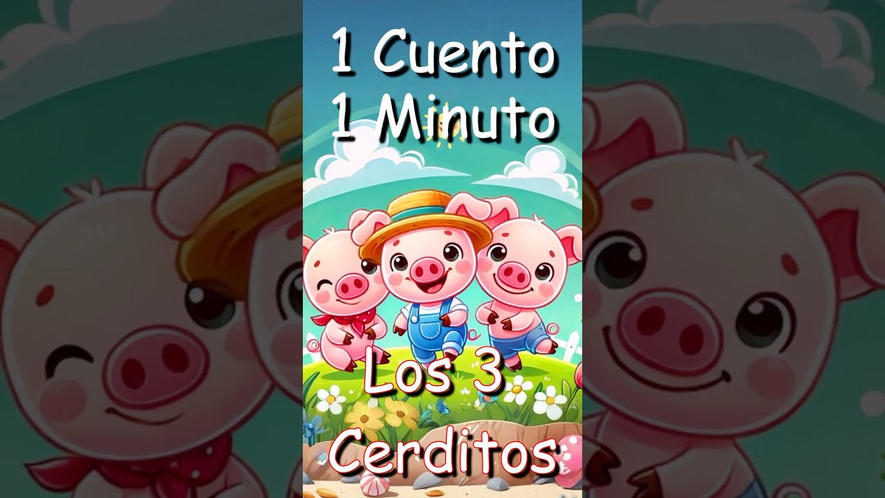 Los Tres Cerditos 🐷 ¡Cuento Completo en 1 Minuto! #1CuentoEn1Minuto