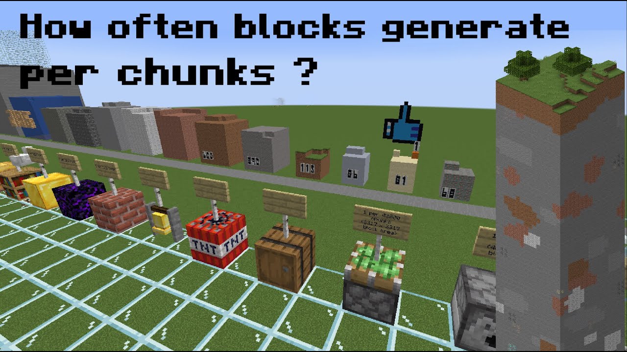 Minecraft block rarity visualised: block generation statistics