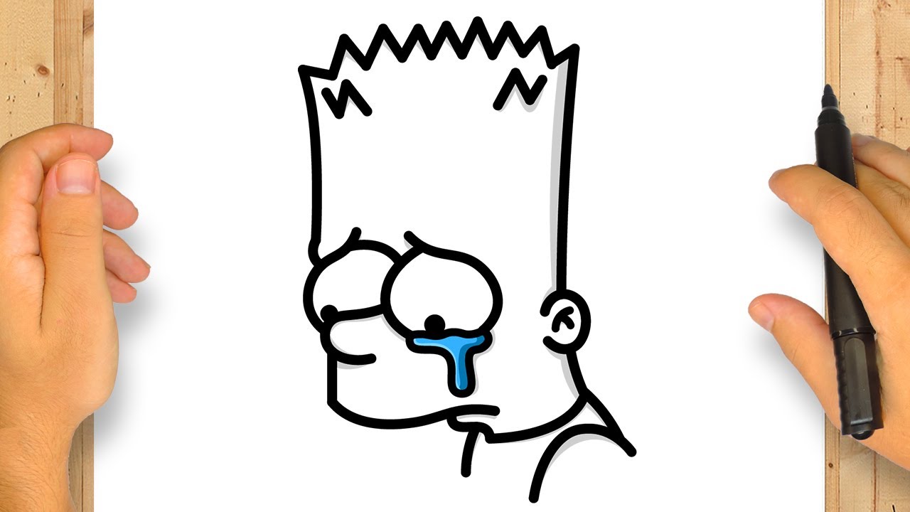 CÓMO DIBUJAR A BART SIMPSON TRISTE | Bart Simpson Triste | Paso a Paso Simple y Fácil