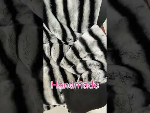 Real Rex Rabbit Fur Throw Factory OEM Luxury fur blanket Bedcover Chinchilla Rex Rabbit Blanket