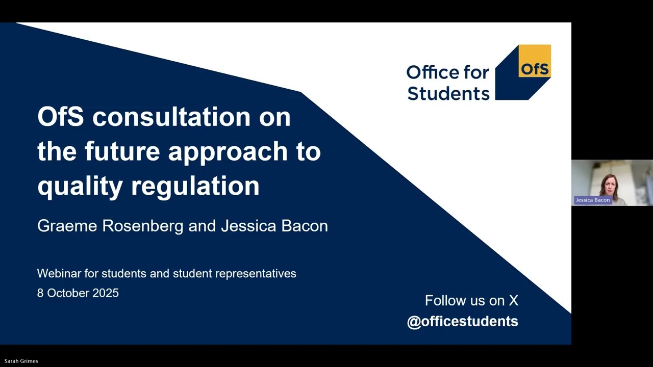 OfS future approach to regulating quality - briefing for students