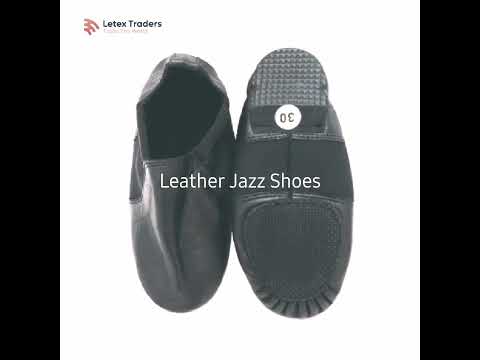 Black Leather Jazz Dance Shoes For Girls Boys Men Women