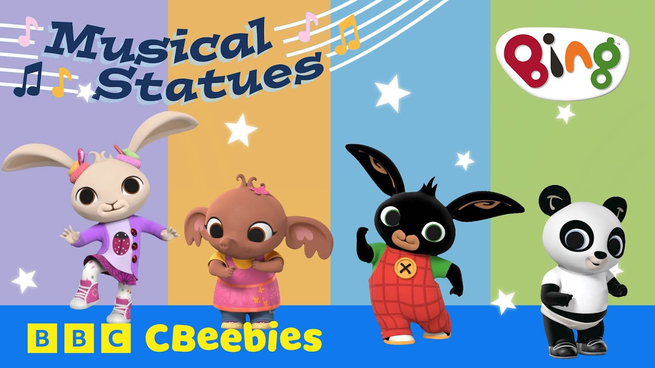 Bing Plays Musical Statues 🐰 ✨ | Freeze Dance Game for Kids | CBeebies