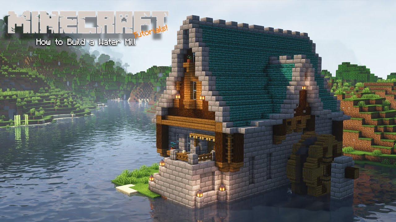 Minecraft : How to build a WATER MILL - Minecraft : WATER MILL TUTORIA ...