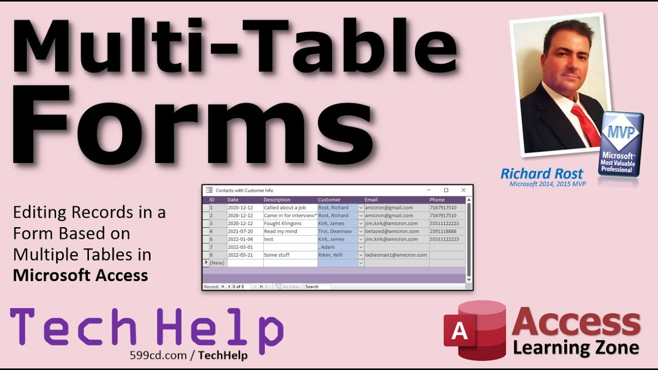 Editing Records in Multi-Table Forms in Microsoft Access (Forms Based on Multiple Table Queries)