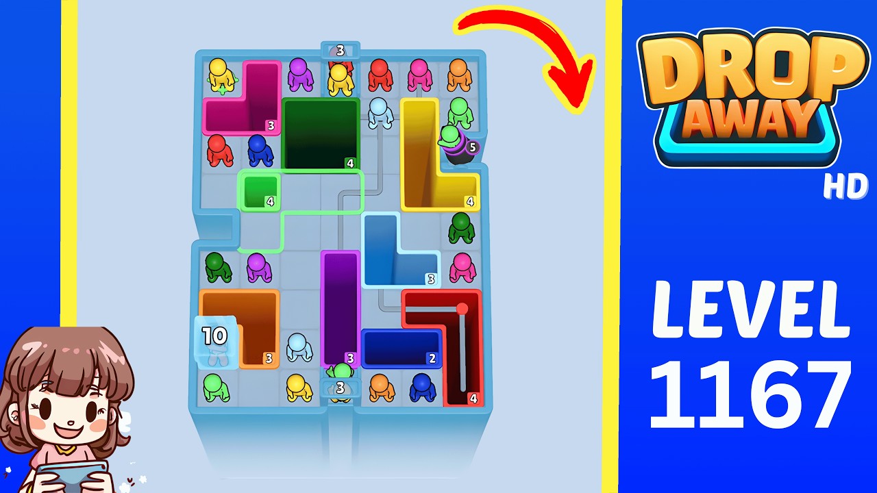 Drop Away Level 1167 Solution Walkthrough