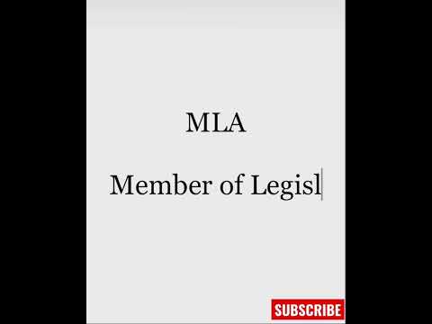 Full Form of MLA #shorts
