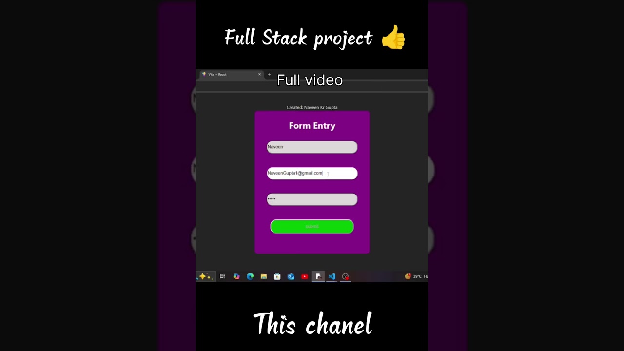 Full Stack project || Mr Code #shorts #coding #webdevelopment #project