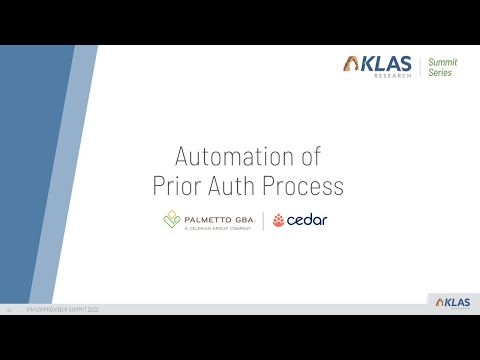 Automation of Prior Authorization Process - Palmetto GBA and Cedar