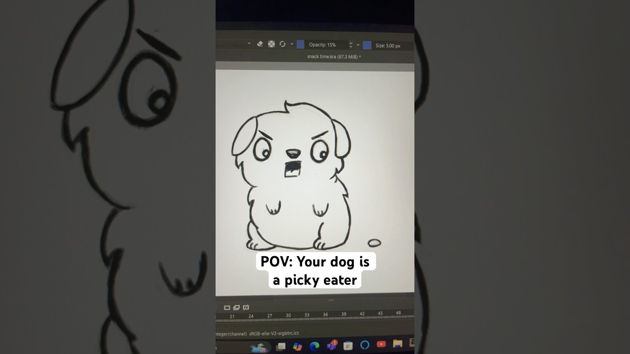 Nothing a little peanut butter can’t fix #krita #art #digitalart #artist #shorkie #funny #shorts