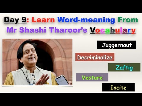 Day 9: Learn Word meaning From Mr Shashi Tharoor’s Vocabulary