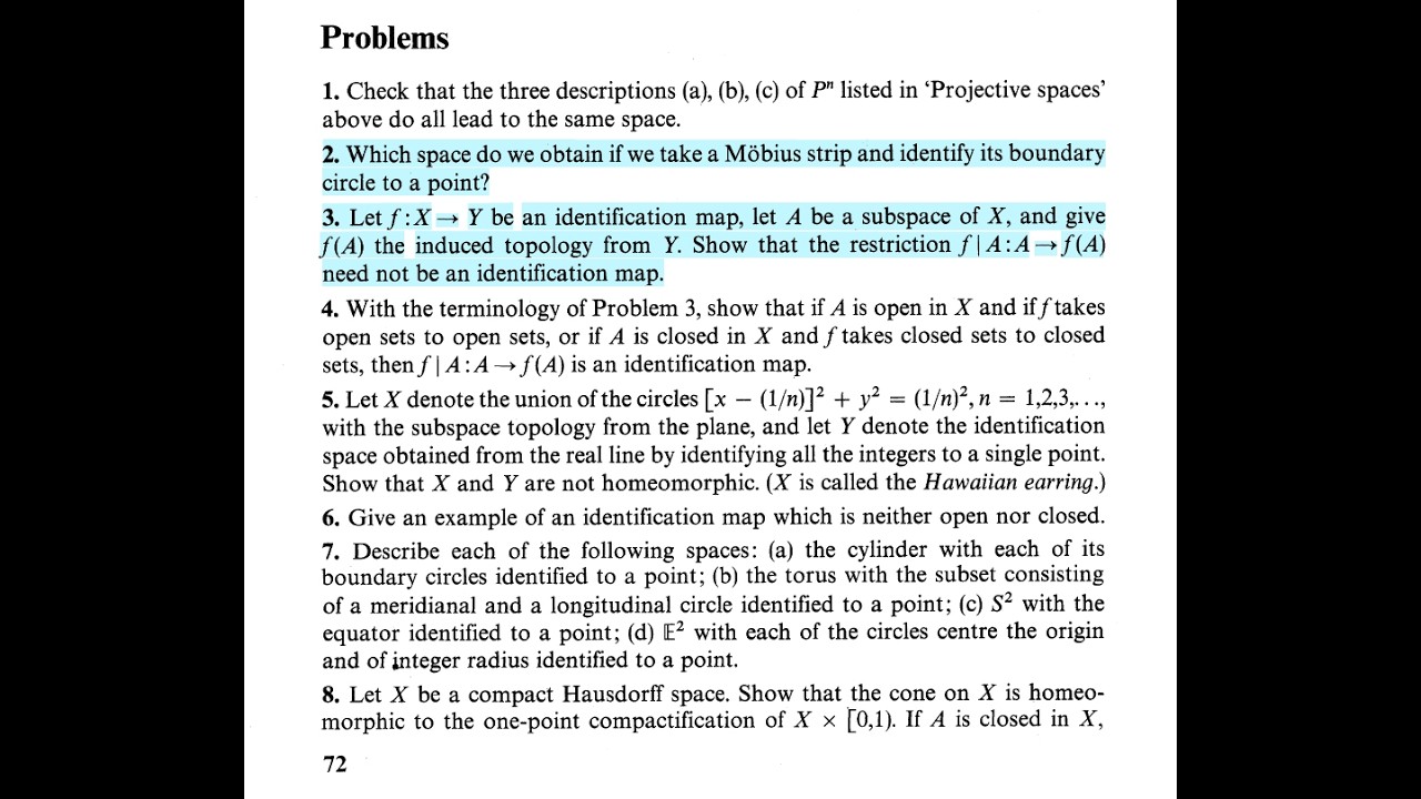 Basic Topology - Armstrong. Prob 4.2, 4.3: Identification Map
